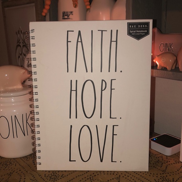 Rae Dunn | Office | Rae Dunn Faith Hope Love Spiral Notebook Large ...